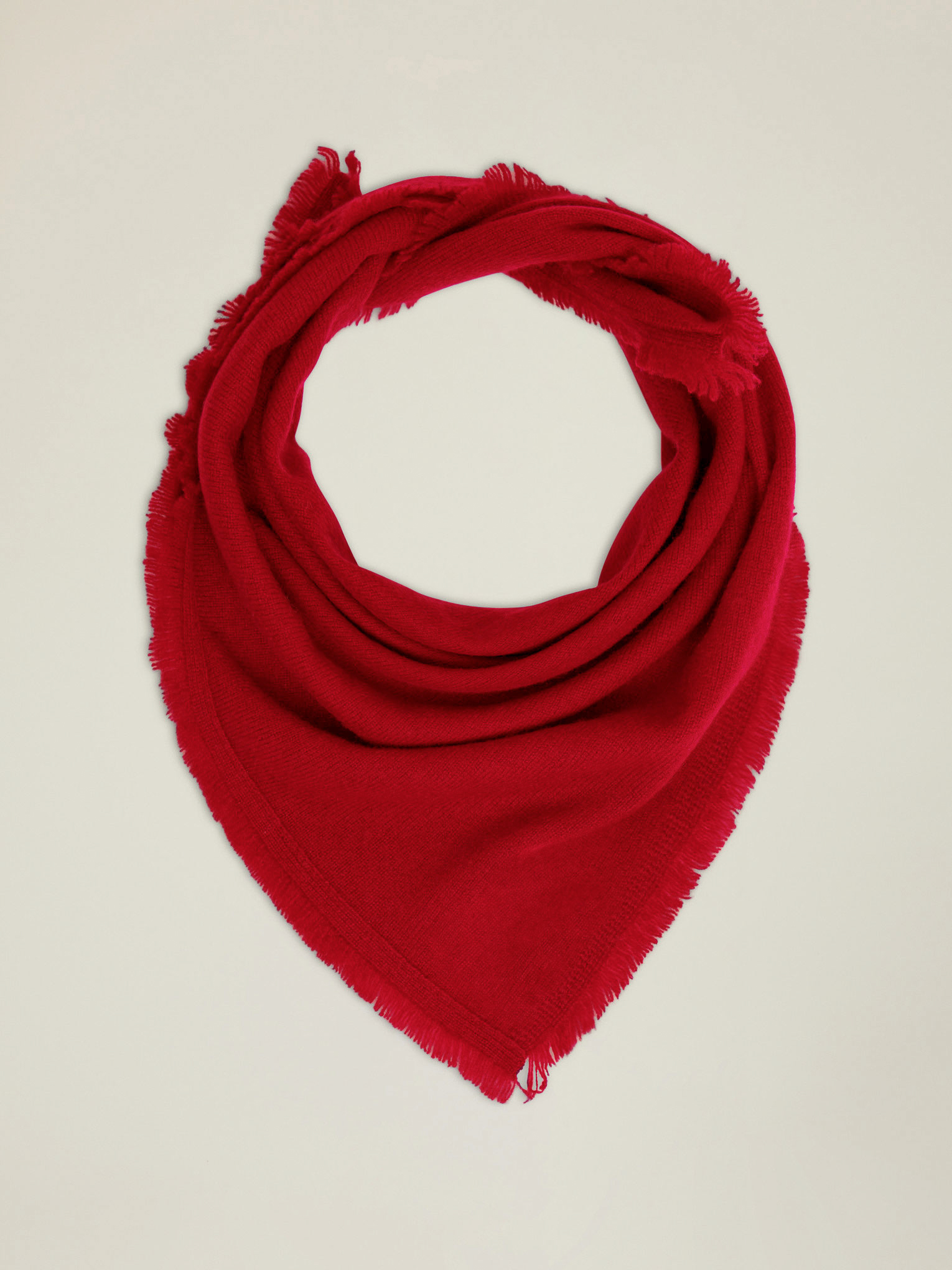 Fala - Bandana tricoté en 100% cachemire 2 fils rouge