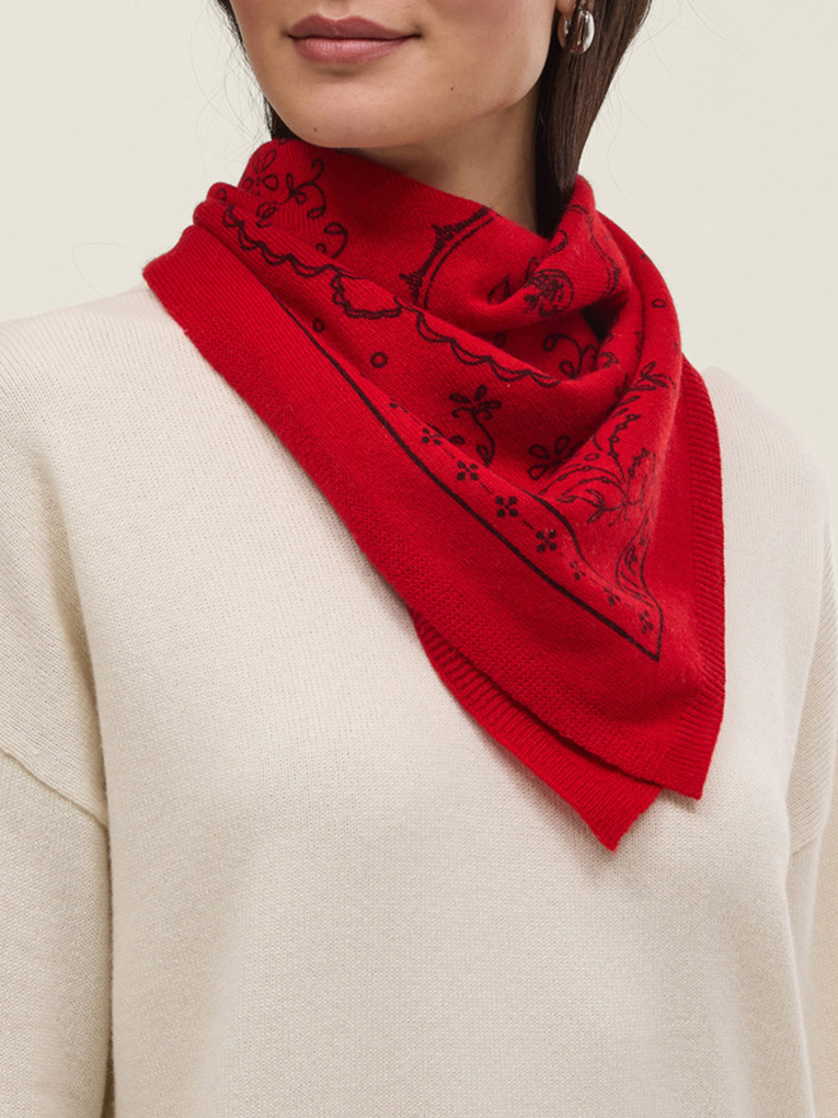 Carmen - Bandana tricoté en 100% cachemire gris anthracite